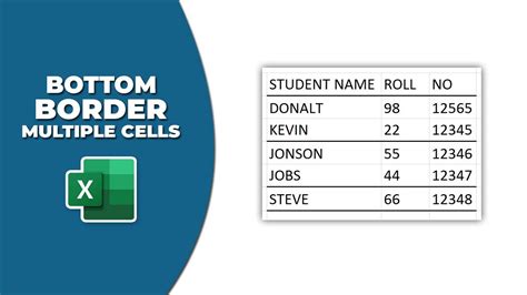 How To Add Bottom Border To Multiple Cells In Excel Youtube
