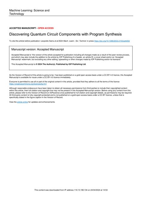 Pdf Discovering Quantum Circuit Components With Program Synthesis