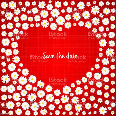 빨간색 배경에 심장 발렌타인 데이 카드입니다 결혼식 초대 장 카드 템플릿 사랑 개념 2월 14일 축제 포스터 벡터 일러스트레이션 결혼식에 대한 스톡 벡터 아트 및 기타