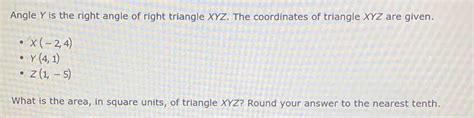 solved angle y is the right angle of right triangle xyz the
