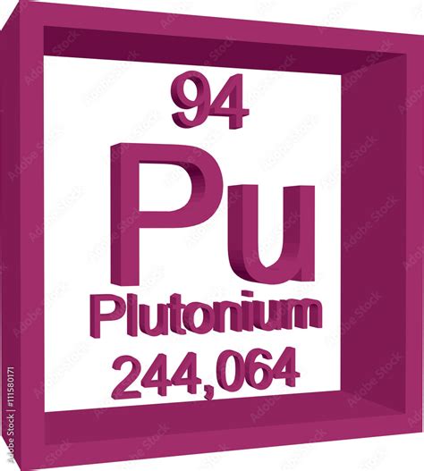 Periodic Table Of Elements Plutonium Stock Vector Adobe Stock