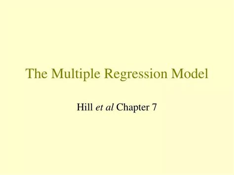 PPT The Multiple Regression Model PowerPoint Presentation Free Download ID