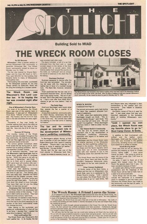 Wreck Room Bar Bars And Clubs In The History Of Gay Lesbian Life Wisconsin