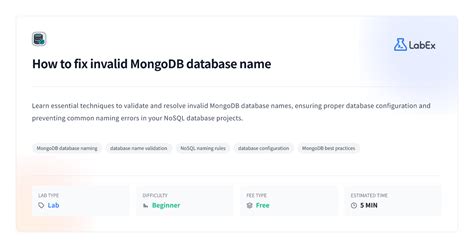 How To Fix Invalid Mongodb Database Name Labex