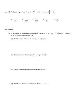AP Calculus Integration By Substitution Test By Sarah Dragoon TPT