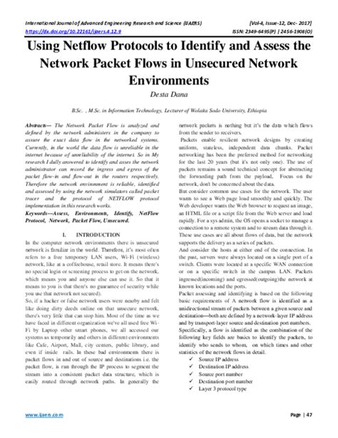 Using Netflow Protocols To Identify And Assess The Network Packet Flows