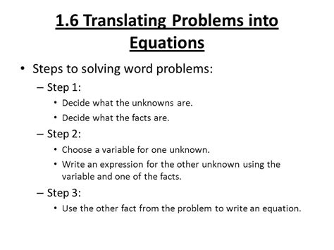 How To Translate Word Problems Into Equations Algebraic Conversion Worksheets Library