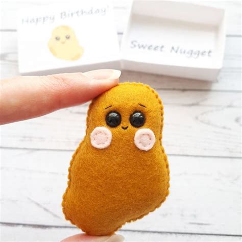 Chicken Nugget Plush Pocket Hug Food Pun Cards Funny Birt Inspire Uplift