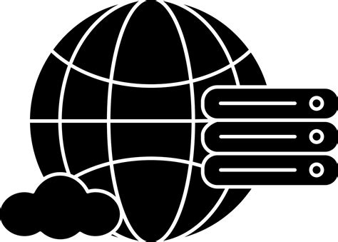 Black And White Global Server Icon Or Symbol 24251185 Vector Art At Vecteezy