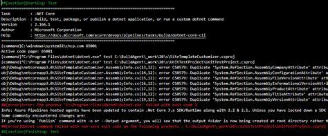Net Core Azure DevOps Dotnet Test Fails With Error Error The