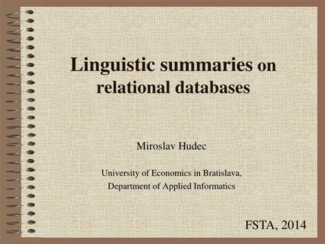 Ppt Linguistic Summaries On Relational Databases Powerpoint