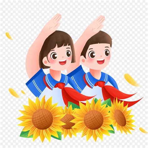 学生红领巾敬礼少先队员元素png图片素材下载 图片编号qvrwwgkr 免抠素材网