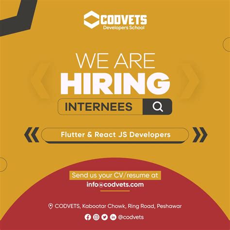 Codvets On Linkedin Codvets Is Hiring Codvets Needs A Flutter Intern The Candidate Should