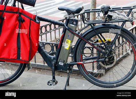 A Lithium Ion E Bike Battery Installed In An Electric Bicycle Stock Photo Alamy