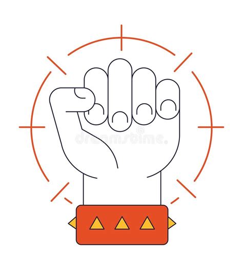 Clenching Hand Flat Line Color Isolated Vector Object Stock Vector Illustration Of Gesture