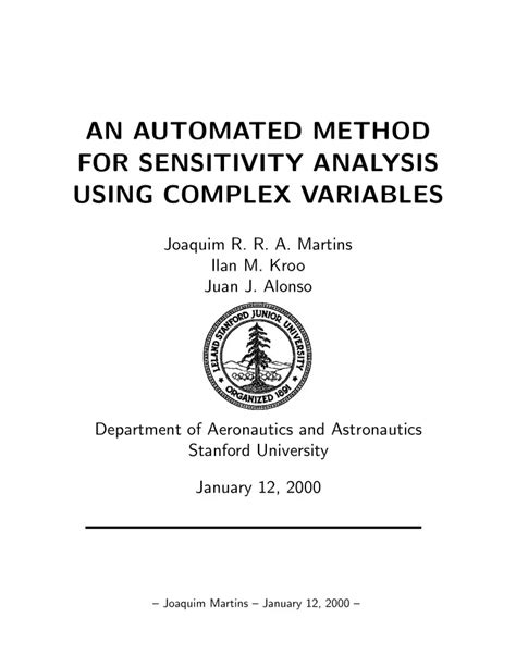 Pdf An Automated Method For Sensitivity Analysis Using Complex Pdf
