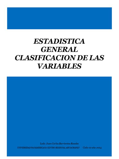 clasificacion de las variables pdf