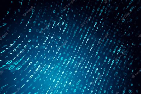 Premium Photo Creative Blue Binary Code Background