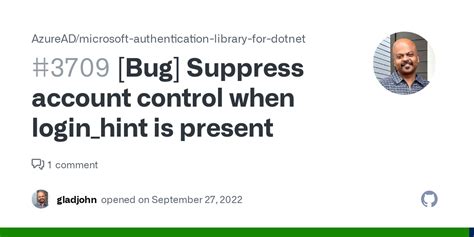 Bug Suppress Account Control When Loginhint Is Present · Issue 3709