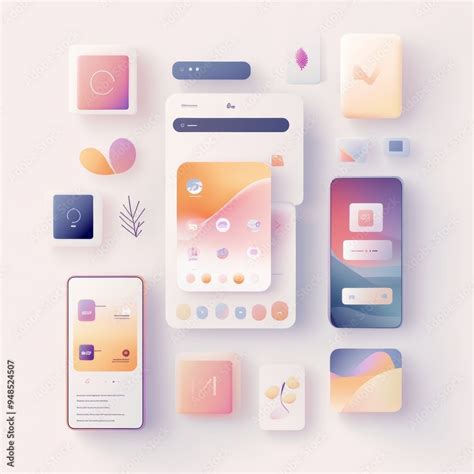 1 Minimalist Ui Design With Flat Icons And Soft Gradients Website Interface Concept Digital