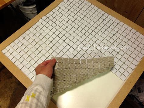 테이블 상판 셀프 리폼하기모자이크 타일 붙임 모자이크타일 테이블 상판 타일