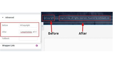how to display the copyright year dynamically in elementor wppagebuilders
