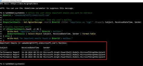 Get Important Emails From User Mailbox Using Graph Powershell