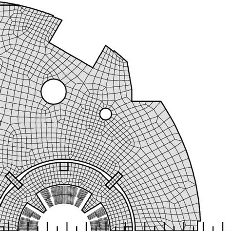 Quadrilateral Finite Element Mesh In The Yoke And Collar Of The Download Scientific Diagram