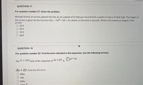 Solved For Question Number 27 Solve The Problem Michael Chegg Com