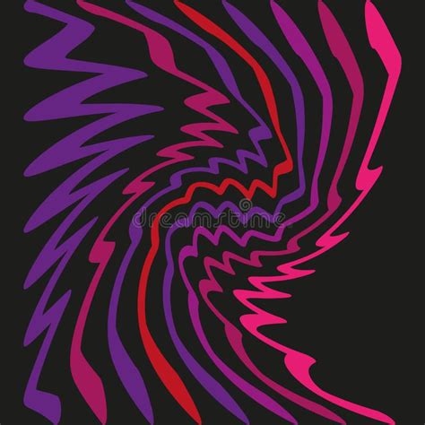 Distorted Colorful Lines Abstract Wave Pattern Black Background Vector Dynamic Vibrant