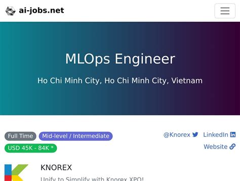 Hiring Mlops Engineer In Ho Chi Minh City Ho Chi Minh City Vietnam