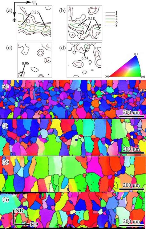 Orientation maps and ODFs of EBSD data displayed at φ 2 ¼ 45 section Download Scientific