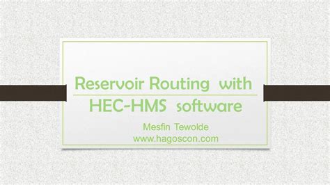 reservoir routing with hec hms software