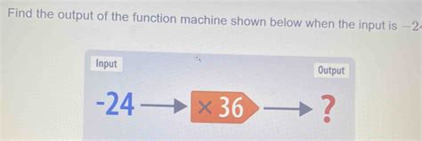 Solved Find The Output Of The Function Machine Shown Below When The Input Is —2 Input Output