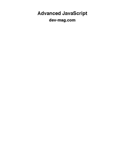 Advanced Javascript Pdf Scope Computer Science Class Computer