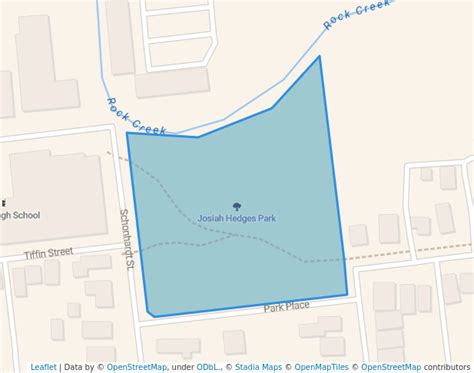 Josiah Hedges Park In Tiffin Map And Routes