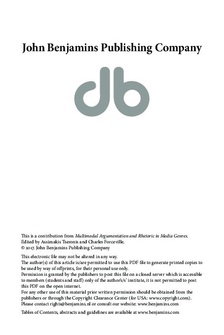 Pdf Rhetoric Argumentation And Persuasion In A Multimodal Perspective