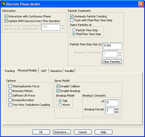 ANSYS FLUENT User S Guide Discrete Phase Model Dialog Box