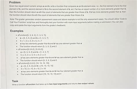 Solved Problemgiven Two Equal Sized Numeric Arrays A And B
