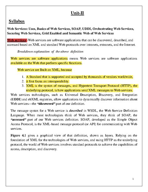 Unit 2SW Semantic Web R18 Jntuh Unit II Syllabus Web Services Uses