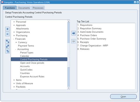 how can open oracle apps general ledger inventory and purchasing modules periods in oracle