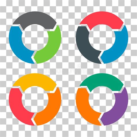 Set Of Chart Infographic Business Template Icon Pie Circle Diagram