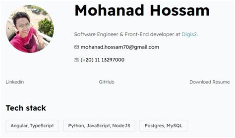 Mohanad Hossam On Linkedin Digital Github Resume Frontend Webdevelopment
