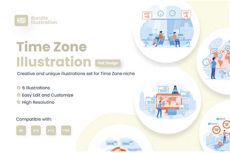 Time Zone Illustration Design Graphic By Alwi Chabib Creative Fabrica