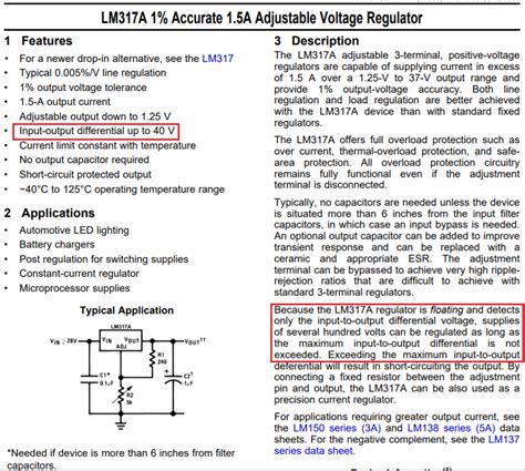 LM A Differential Voltage And Input Voltage Max For LM AT NOPB