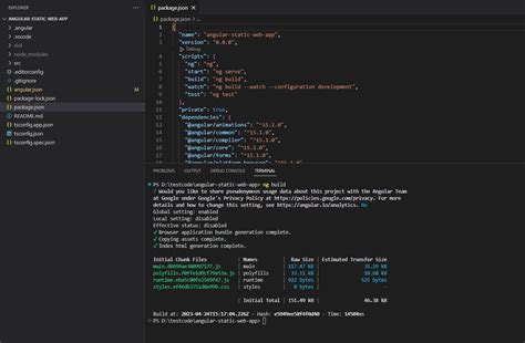 create and publish a static angular app using azure static apps