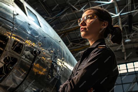 Premium Photo Female Aircraft Engineer Photo Portraying Resilience And Determination