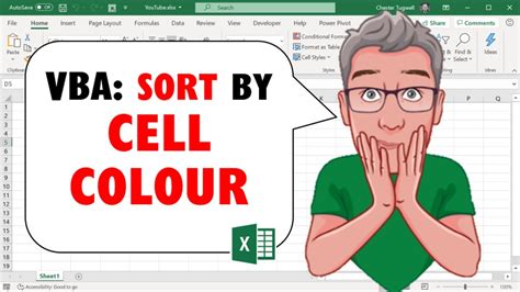 Excel Vba Code To Sort On Cell Colour In An Excel Table Youtube