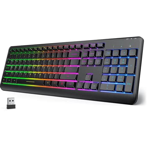 Jelly Comb Backlit Wireless Keyboard G Rechargeable Cordless Illuminated Keyboard Full Size