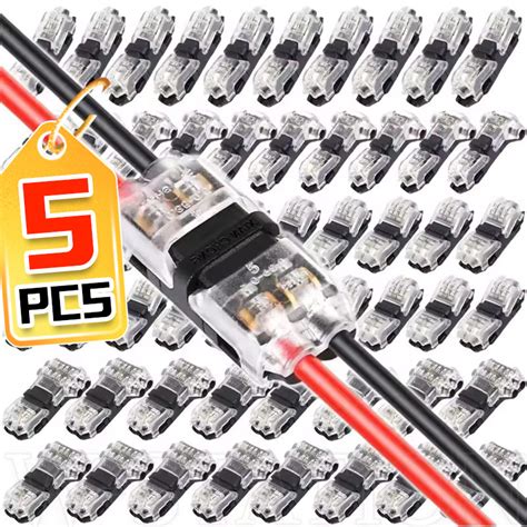 1 3 5pcs T H Shape Wire Connectors 2 Pin Disconnect Terminals 18 20awg Low Voltage Wire